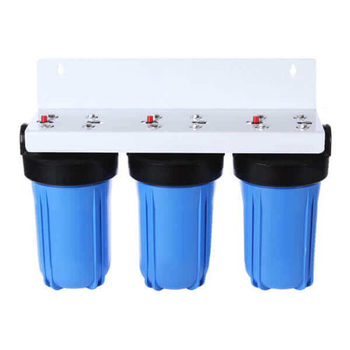 MWF 10" x 4.5" Triple Big Blue Whole House Water Filter System - Clean ...